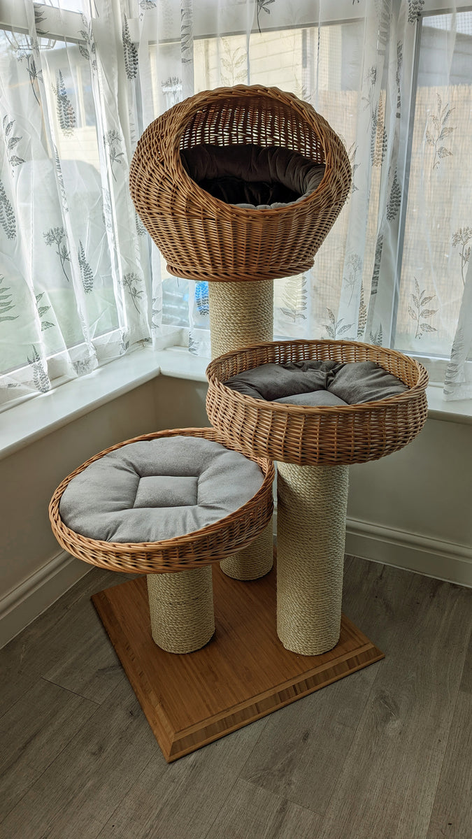 Triple Cat Scratching Tower | Luxury Cat Tower – TT Luxury Cat Towers
